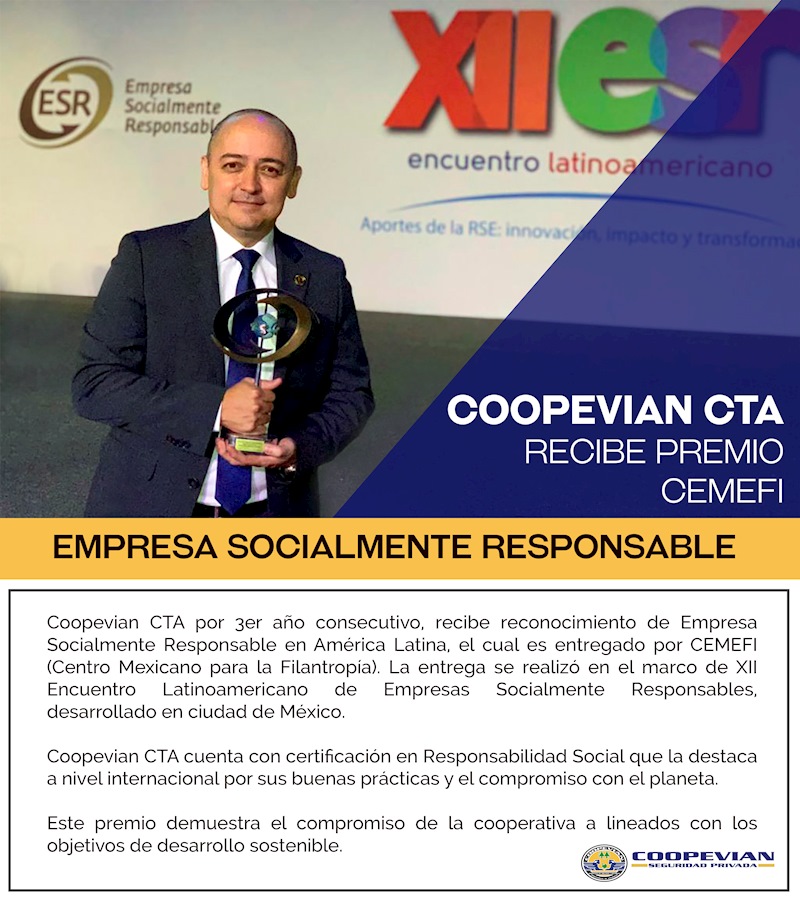 Coopevian recibe premio CEMEFI - Empresa Socialmente Responsable ...